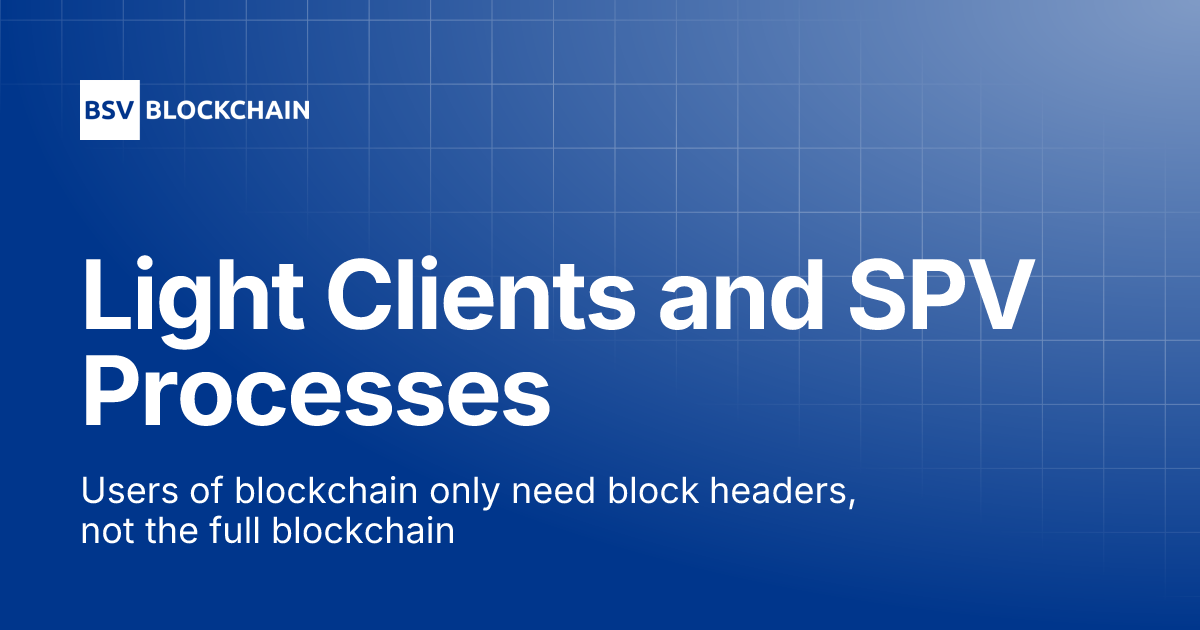Light Clients and SPV Processes | Bitcoin Protocol Documentation